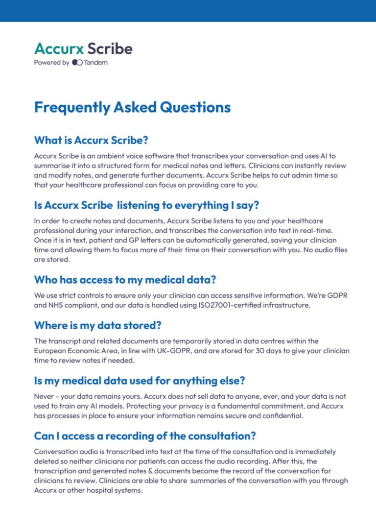 We are now using Accurx Scribe to improve your care – Dr Harbidge ...